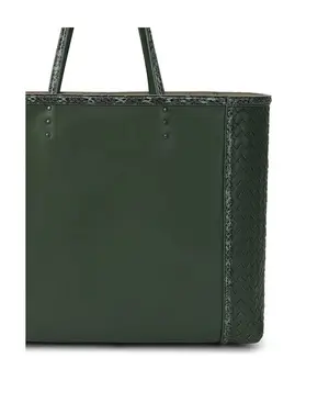 Bottega Veneta Woven Logo Tote - Green