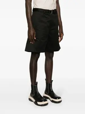 Sacai Wide-leg Belted Cotton Chino Shorts