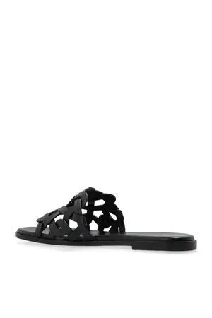 GIANVITO ROSSI Amalfi Interwoven Round Toe Flat Sandals - Black