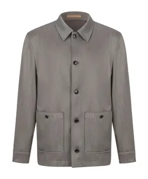 Hugo Boss Long-sleeved Collared Casual Jacket - Gray