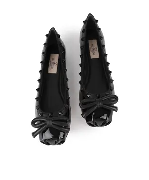 Valentino Garavani Studded Ballet Flats With Bow Detail