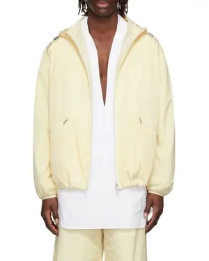 JIL SANDER Zip-up Drawstring Hooded Jacket - Nude