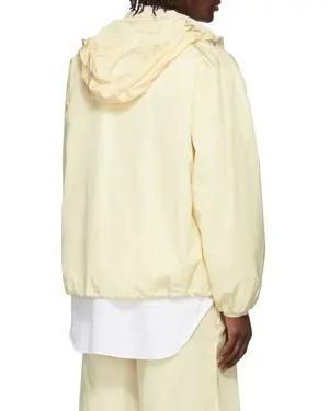 JIL SANDER Zip-up Drawstring Hooded Jacket - Nude