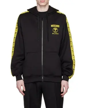 Moschino Zip-up Hoodie With Embroidered Logo Detail