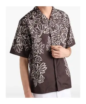 Prada Floral Print Short Sleeve Shirt