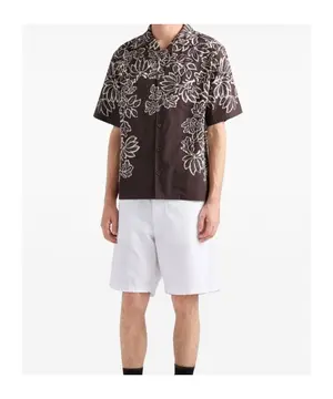 Prada Floral Print Short Sleeve Shirt