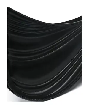 MUGLER Logo Plaque Shoulder Bag - Black