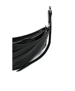 MUGLER Logo Plaque Shoulder Bag - Black