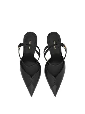 FERRAGAMO 95mm Leather Pointed Toe Pumps