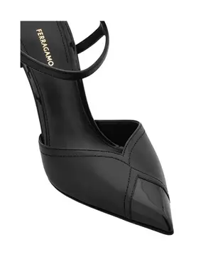FERRAGAMO 95mm Leather Pointed Toe Pumps