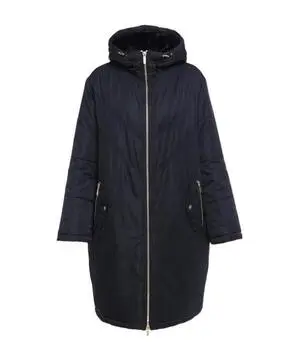 Versace Zipper Hooded Down Jacket With Fur Trim
