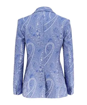 Etro Paisley Printed Tailored Jacket - Blue