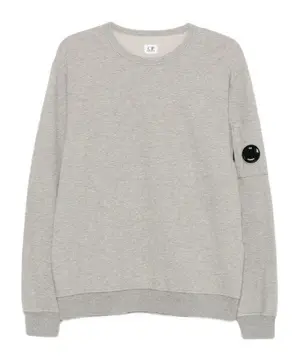 C.P. COMPANY Long-sleeved Crewneck Sweatshirt With Ribbed Hem - Grey