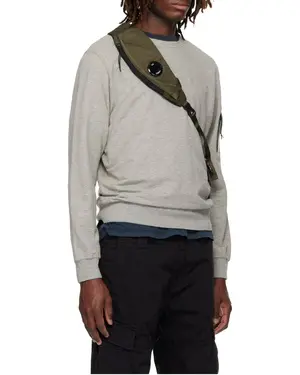 C.P. COMPANY Long-sleeved Crewneck Sweatshirt With Ribbed Hem - Grey