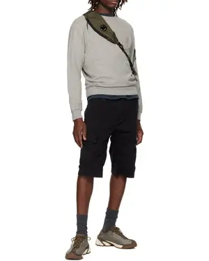 C.P. COMPANY Long-sleeved Crewneck Sweatshirt With Ribbed Hem - Grey