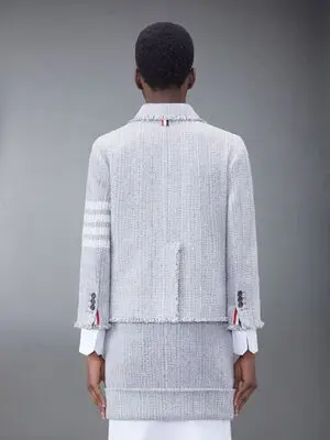 Thom Browne Tweed Fray 4-bar Cropped Sack Jacket