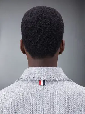 Thom Browne Tweed Fray 4-bar Cropped Sack Jacket