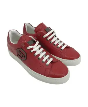 Philipp Plein Logo Detail Lace-up Sneakers - Red