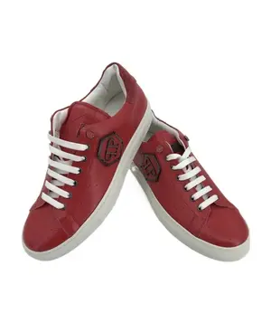 Philipp Plein Logo Detail Lace-up Sneakers - Red