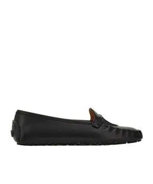 FERRAGAMO Gancini Detail Driver Loafers - Black