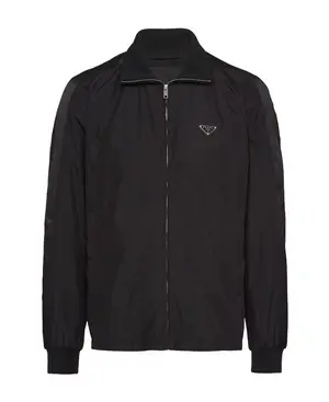 Prada Silk Blend Blouson Jacket - Black
