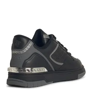 Versace Logo-embossed Lace-up Sneakers - Black