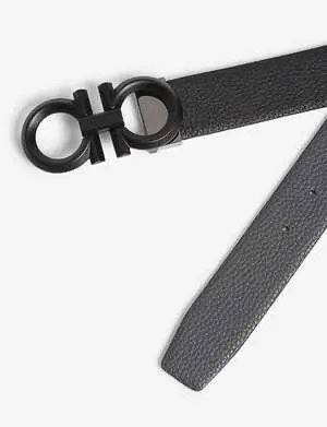 FERRAGAMO Gancini Reversible Belt - Black