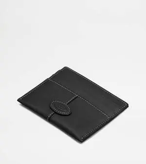 TOD'S Piccolo Logo Patch Card Holder - Black