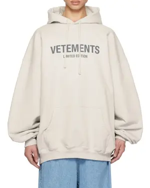 Vetements Logo Drawstring Hoodie - Pink