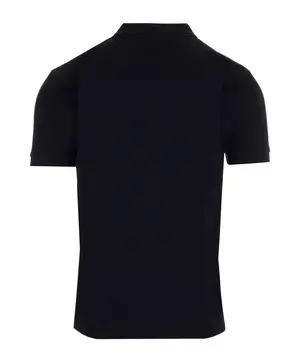 Play Comme Des Garcon Comme Des Garçons Play Logo Embroidered Buttoned Polo Shirt - Black