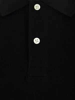 Play Comme Des Garcon Comme Des Garçons Play Logo Embroidered Buttoned Polo Shirt - Black