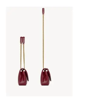 Saint Laurent Calypso Foldover Top Small Shoulder Bag - Ruby
