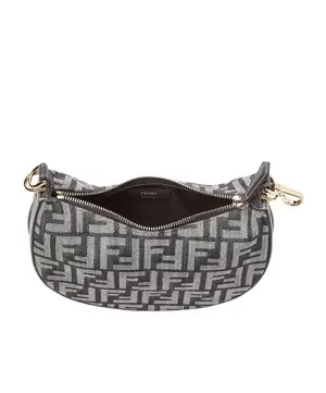 Fendi Ff Jacquard Mini Hobo Bag - Blue