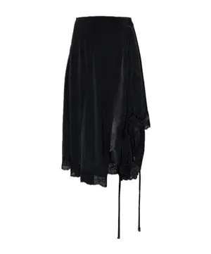 Vetements Asymmetrical Lace-trim Skirt - Black
