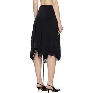 Vetements Asymmetrical Lace-trim Skirt