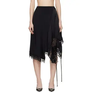 Vetements Asymmetrical Lace-trim Skirt