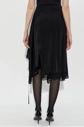 Vetements Asymmetrical Lace-trim Skirt