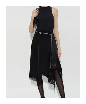 Vetements Asymmetrical Lace-trim Skirt
