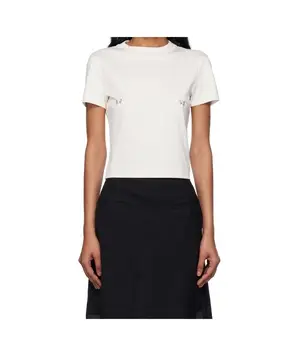 MUGLER Ribbed Knit Top With Pierced Detail