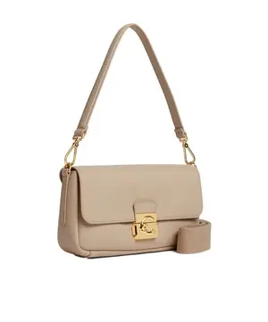 COCCINELLE C-me Lock Medium Shoulder Bag - Sand Shell