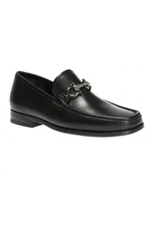 FERRAGAMO Gancini Loafers - Black