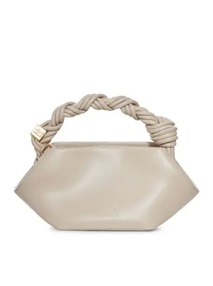 GANNI Bou Mini Braided Handbag - Nude