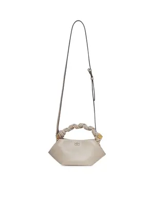 GANNI Bou Mini Braided Handbag - Nude