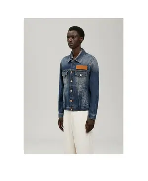 Palm Angels Logo Embroidered Denim Jacket