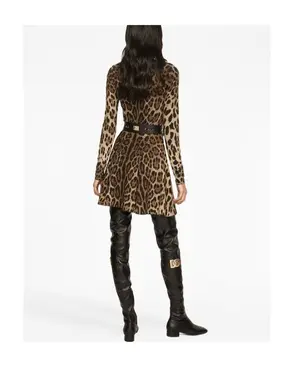 Dolce & Gabbana Leopard Print Mini Dress - Black