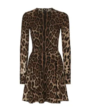 Dolce & Gabbana Leopard Print Mini Dress - Black