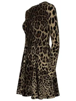 Dolce & Gabbana Leopard Print Mini Dress - Black