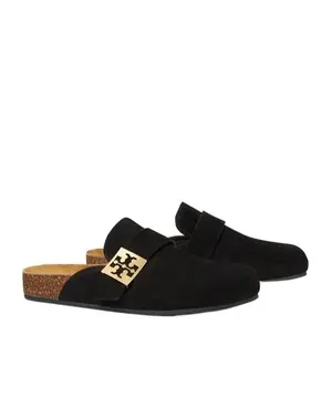 Tory Burch Mellow Logo Buckled Mules - Black