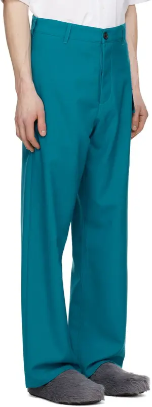 Marni Utility Pocket Mid Rise Trousers - Blue