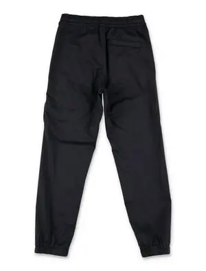 Stone Island Casual Trousers With Logo Patch - Black
